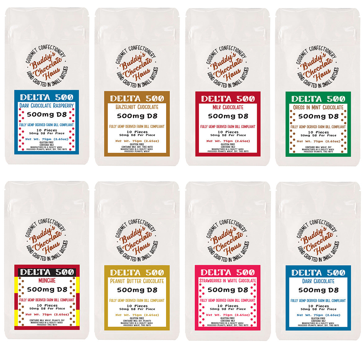 Delta 8 Chocolate Bar | 500mg Edible | Dark Chocolate Bar | Buddy's ...